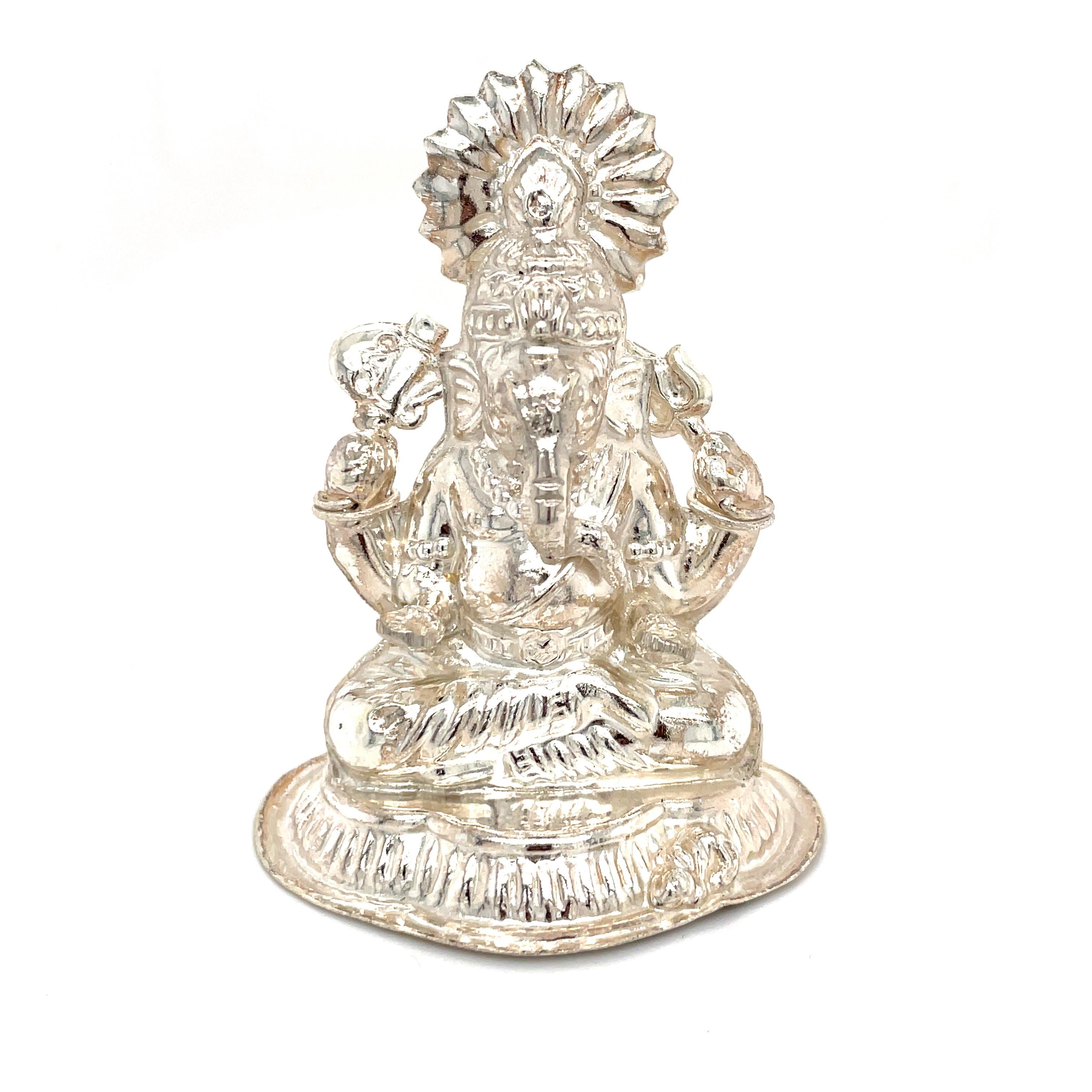 Silver Ganesh with Chakra Statue – Gold Palace